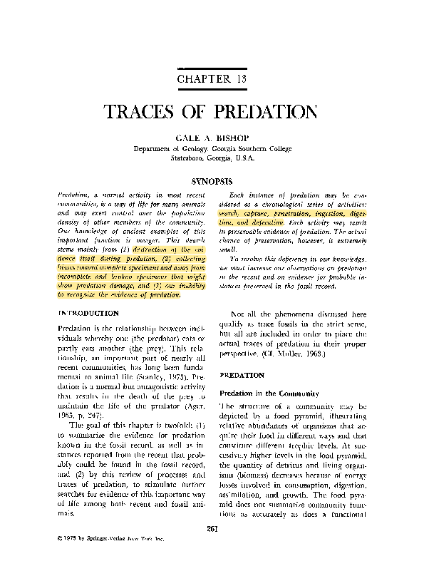 (PDF) In Frey, R.W., "The Study of Trace Fossils:" Chapter 13: Traces ...