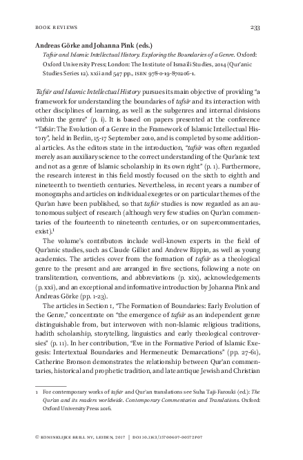 (PDF) "Redefining the Borders of Tafsir: Oral Exegesis, Lay Exegesis ...