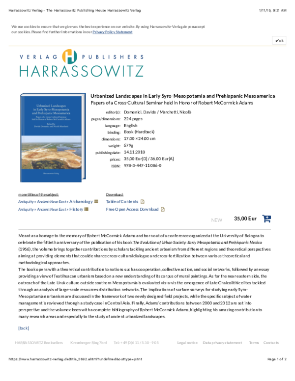 (PDF) The Comparative Investigation of Early Urbanized Landscapes: An ...