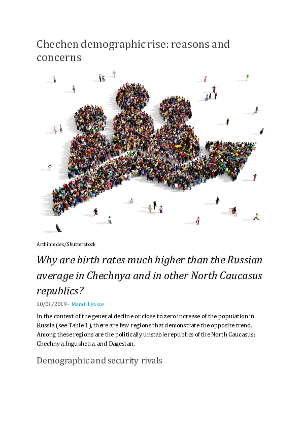 (PDF) Chechen demographic rise: reasons and concerns