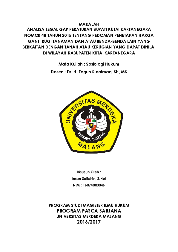 (PDF) Tugas Mata Kuliah Teori Hukum I.pdf | Insan Solichin - Academia.edu