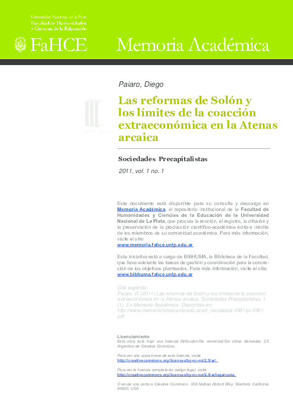 (PDF) Las reformas de Solón y los límites de la coacción extraeconómica ...