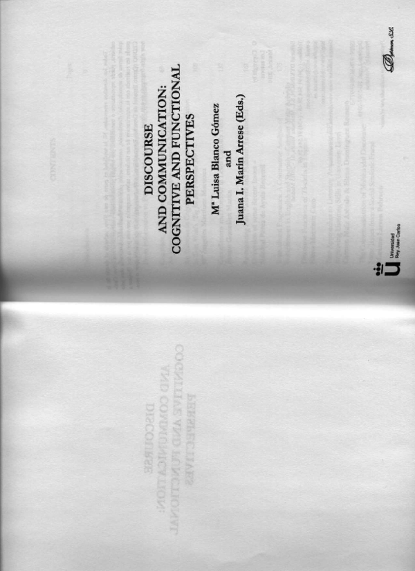 Pdf Discourse And Communication Cognitive And Functional Perspectives