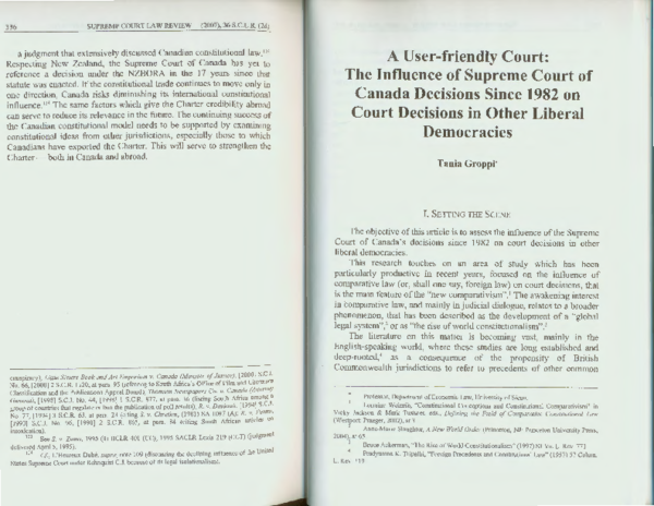 (PDF) A User-friendly Court: The Influence of Supreme Court of Canada ...