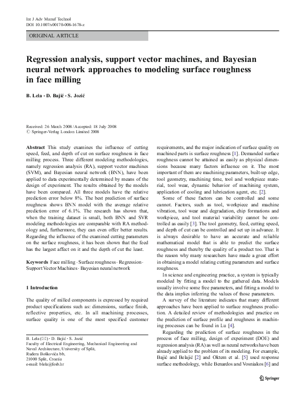 Pdf Regression Analysis Support Vector Machines And Bayesian Neural