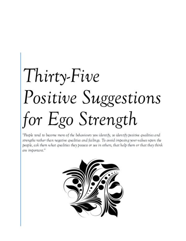 (PDF) Thirty-Five Positive Suggestions for Ego Strength
