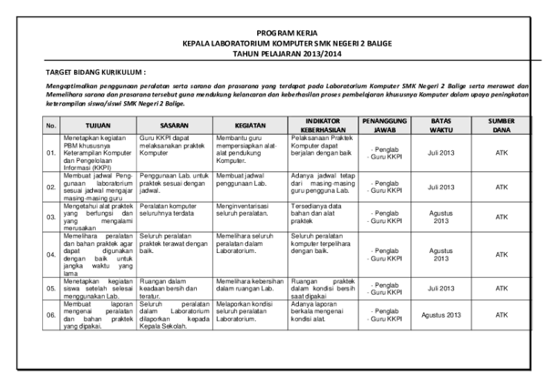 (PDF) Program Kerja Kalab Komputer