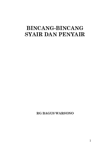 (PDF) Bincang-bincang Syair dan Penyair. Rg Bagus Warsono.pdf