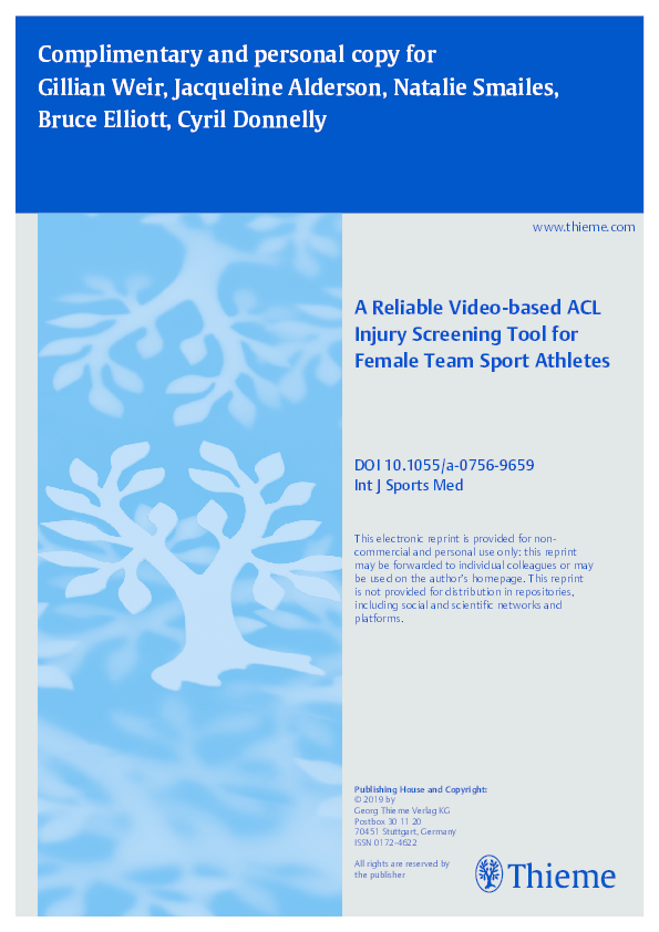 (PDF) A reliable video-based ACL injury screening tool for female team ...