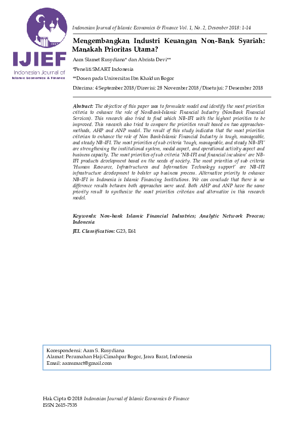 (PDF) Mengembangkan IKNB Syariah, Manakah prioritas utama.pdf