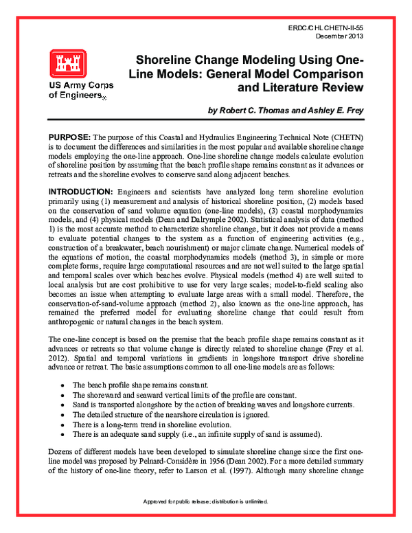 (PDF) Shoreline Change Modeling Using One-Line Models