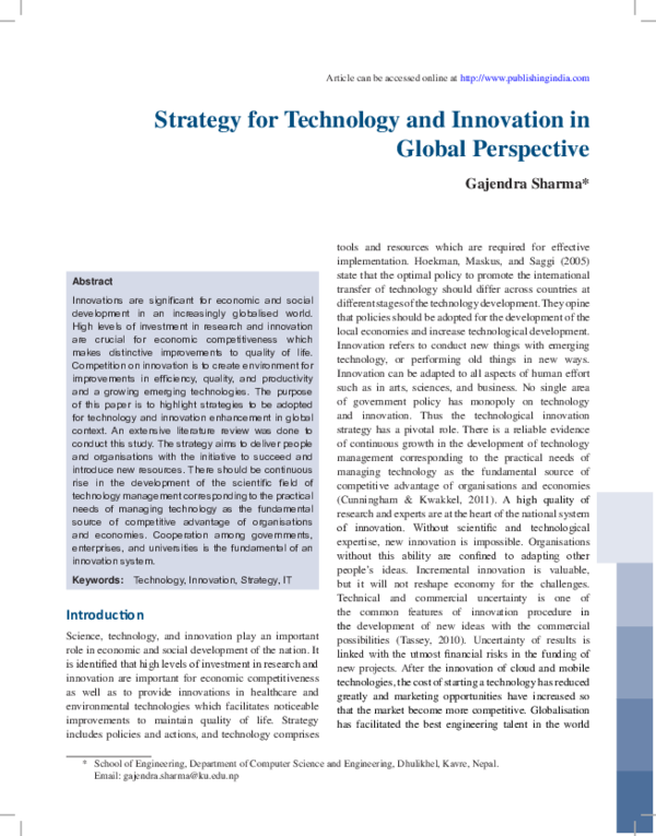 (PDF) Strategy for Technology and Innovation in Global Perspective.pdf