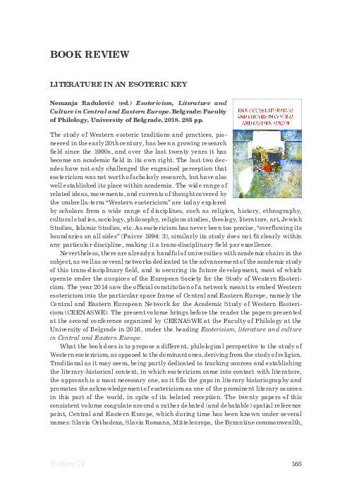 (PDF) Literature in an Esoteric Key