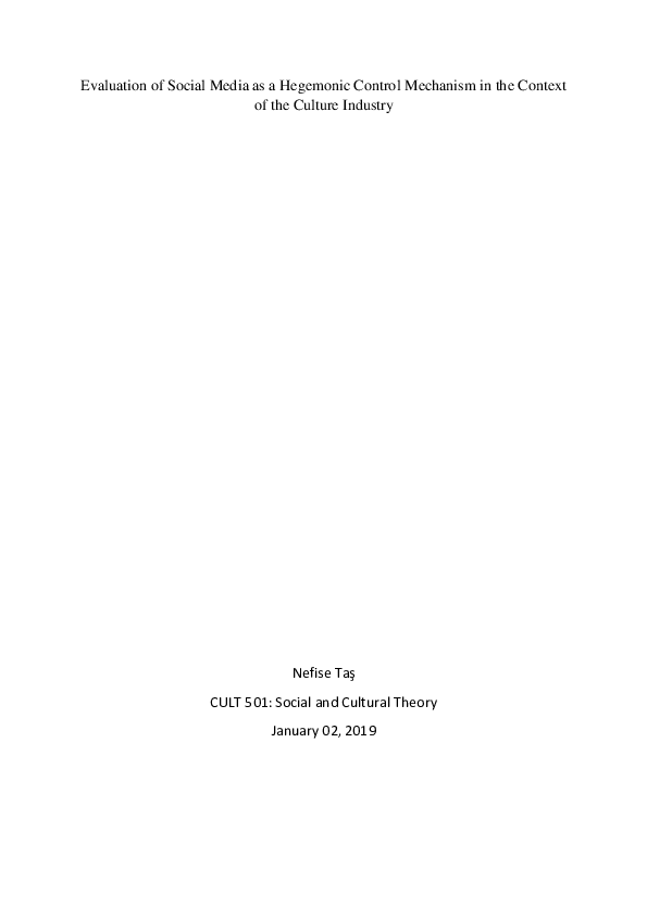 (DOC) Evaluation of Social Media as a Hegemonic Control Mechanism In ...