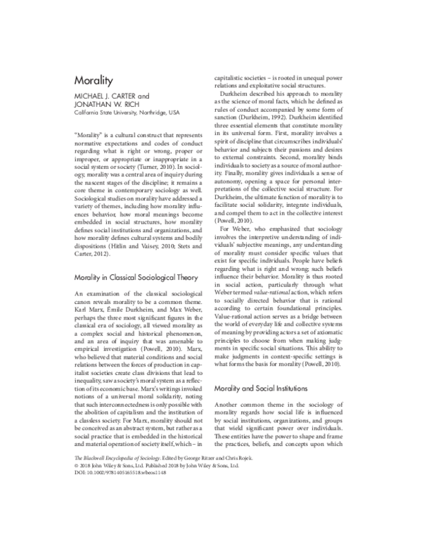 (PDF) Morality