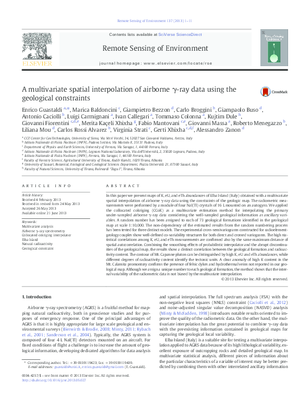 (PDF) A multivariate spatial interpolation of airborne γ-ray data using ...