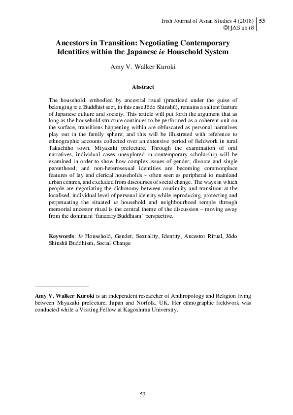 (PDF) Ancestors in Transition: Negotiating Contemporary Identities ...