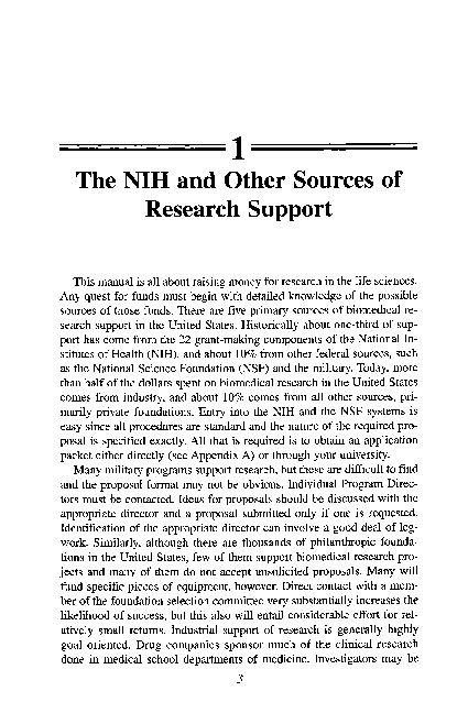 (PDF) The NIH and Other Sources of Research Support 2002 Research Proposals