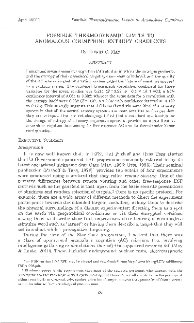 (PDF) Possible Thermodynamic Limits to Anomalous Cognition: Entropy ...