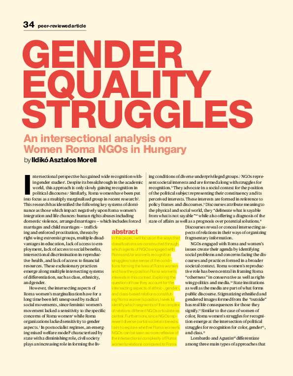 (PDF) Gender Equality Struggles- An intersectional analysis on Women ...