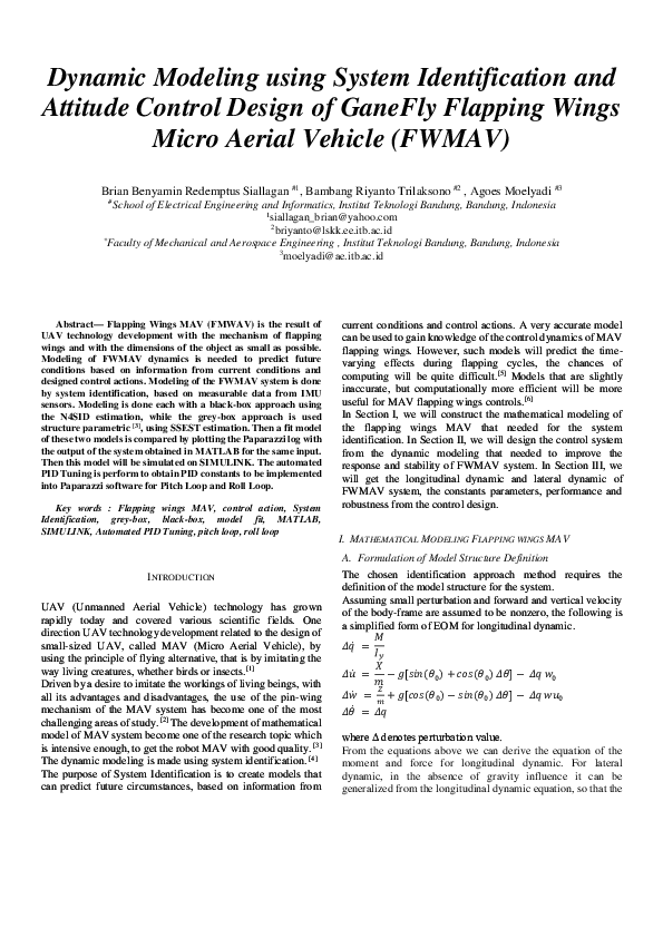 (PDF) Dynamic Modeling Using System Identification and Attitude Control ...