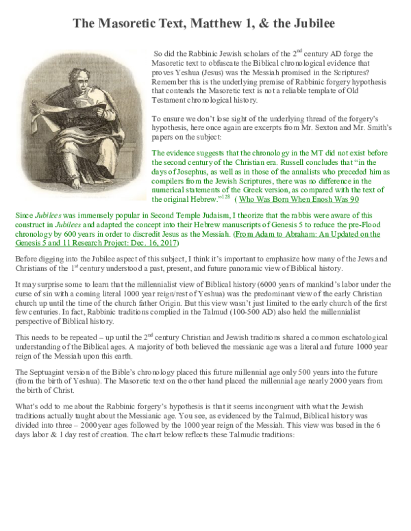 (PDF) The Masoretic Text, Matthew1, & the Jubilee.pdf
