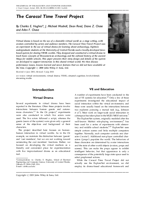 (PDF) The Caracol Time Travel Project