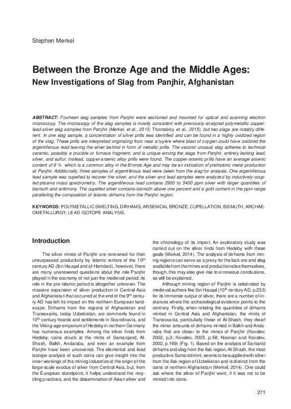 (PDF) Between the Bronze Age and the Middle Ages: New Investigations of ...