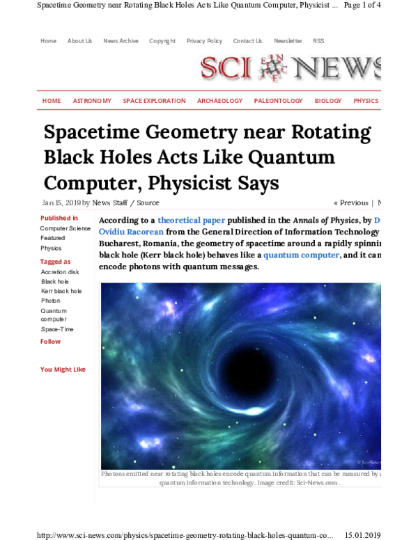 (PDF) Spacetime Geometry near Rotating Black Holes Acts Like Quantum ...
