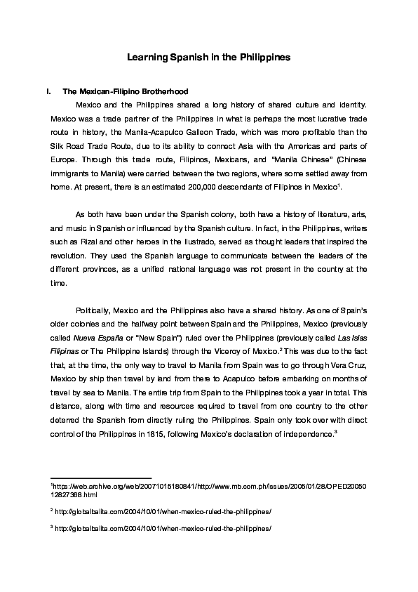 (PDF) Learning Spanish in the Philippines