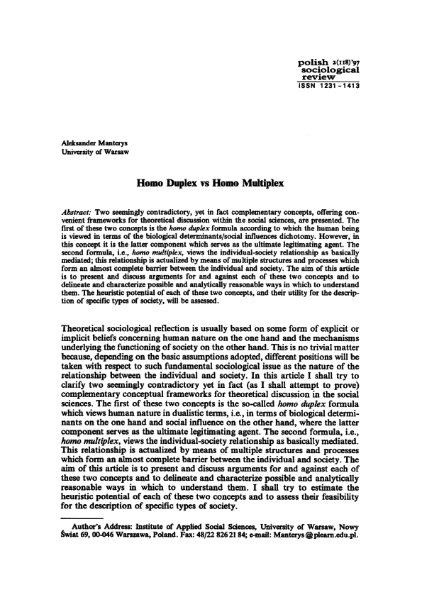 (PDF) Homo duplex vs Homo multiplex