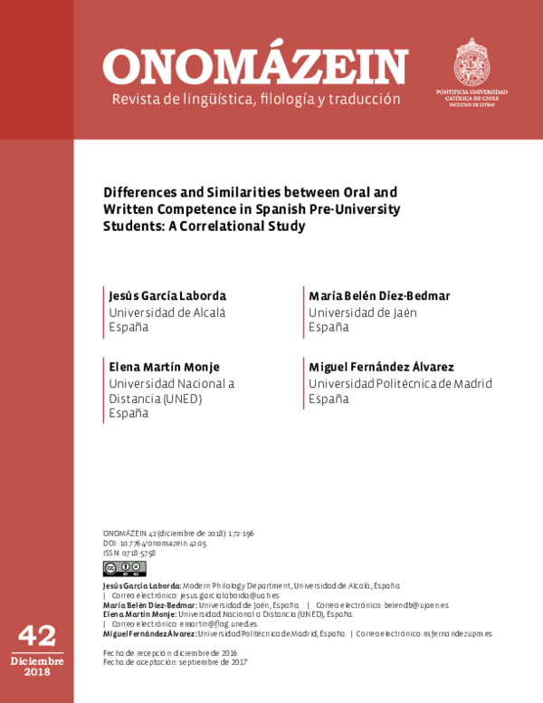 (PDF) Differences and similarities between oral and written competence ...
