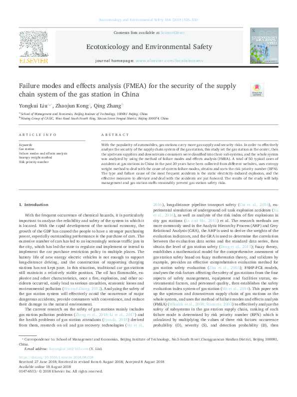 (PDF) Failure modes and effects analysis (FMEA) for the security of the ...