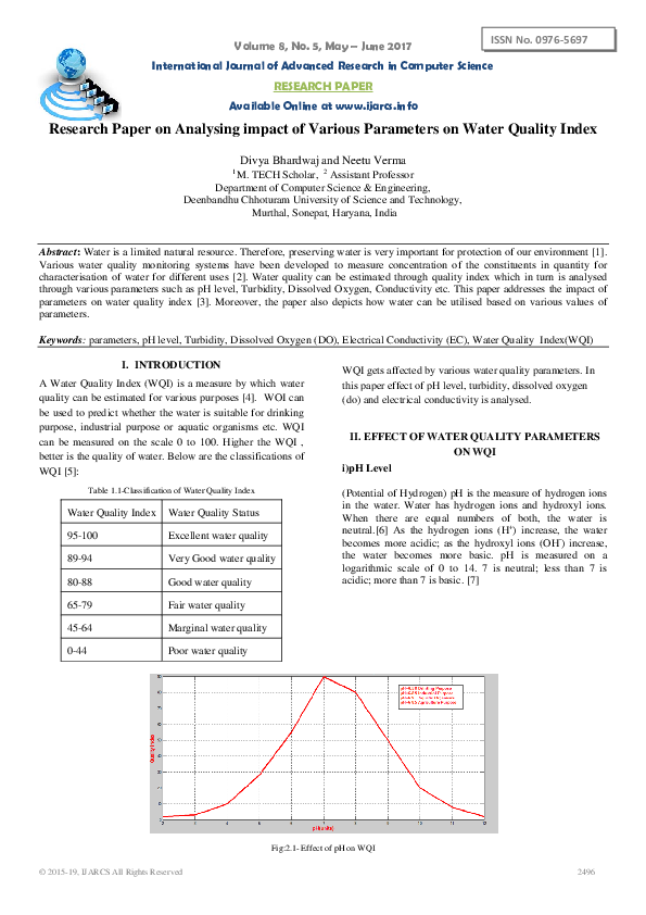 (PDF) Water quality parameter