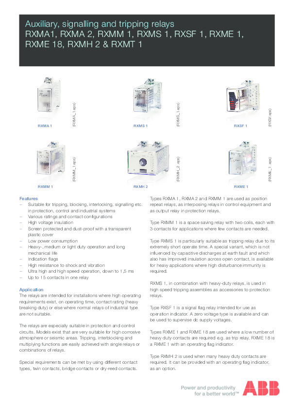 (PDF) ABB 1MRK508015-BEN D en Auxiliary signalling and tripping relays