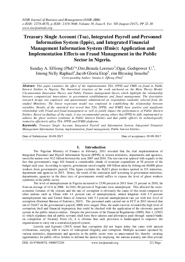 (PDF) Treasury Single Account and Fraud PDF.pdf