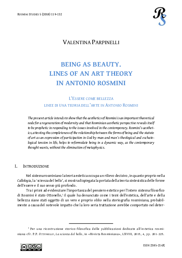 (PDF) Being as Beauty. Lines of an Art Theory in Antonio Rosmini.pdf