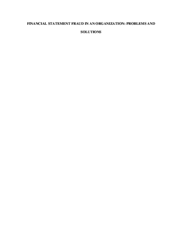 (DOC) FINANCIAL STATEMENT FRAUD IN AN ORGANIZATION.docx