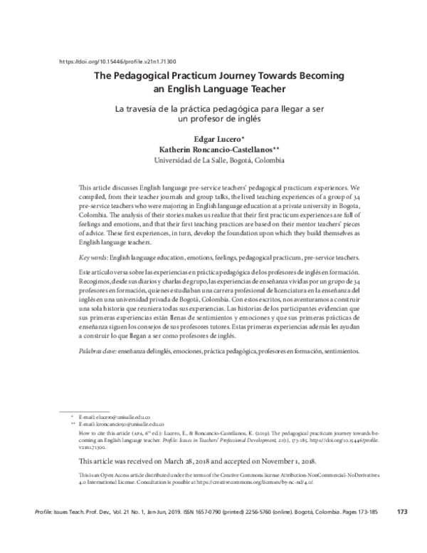 (PDF) The Pedagogical Practicum Journey Towards Becoming an English ...