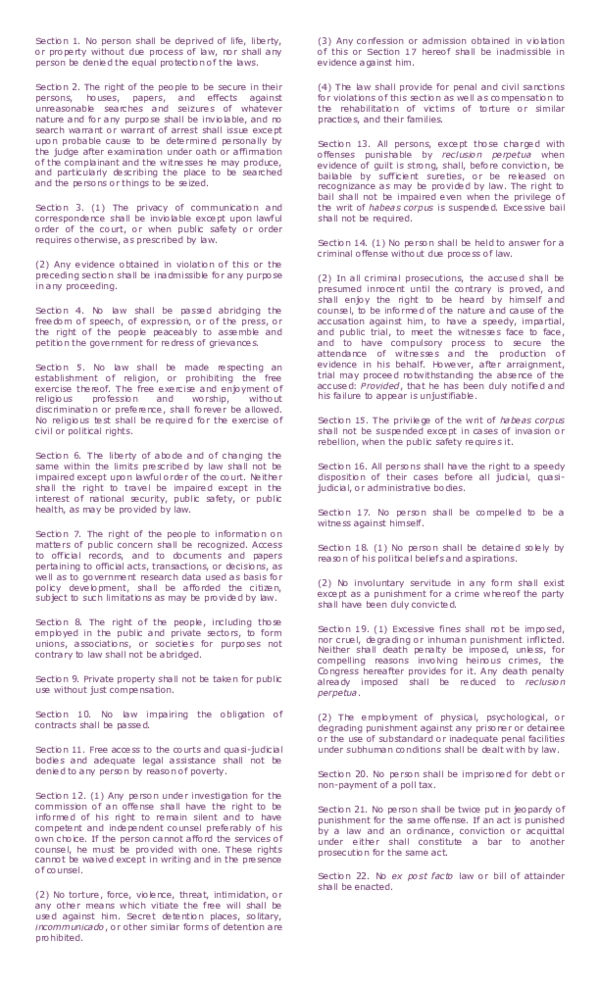 (DOC) The 1987 Philippine Constitution codal