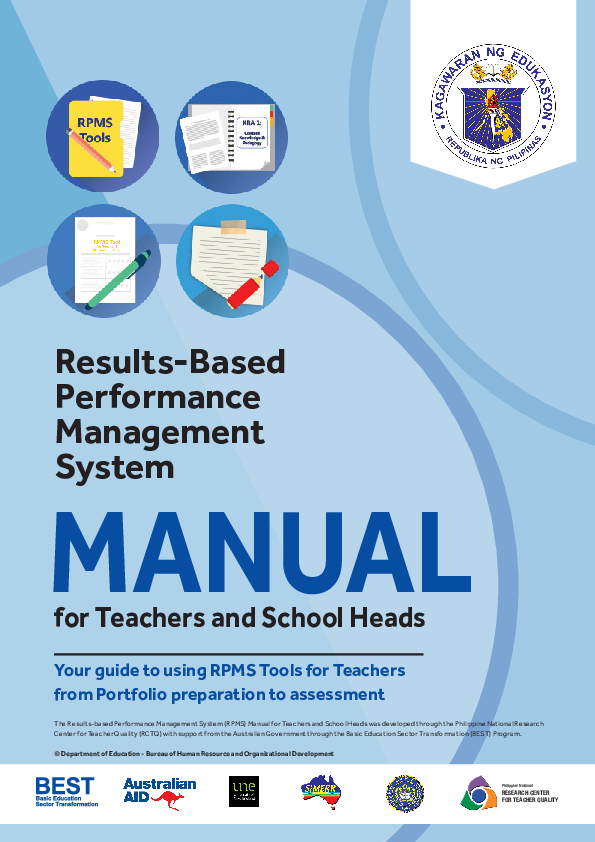 (PDF) RPMS Manual for Teachers and School Heads may28,2018 update