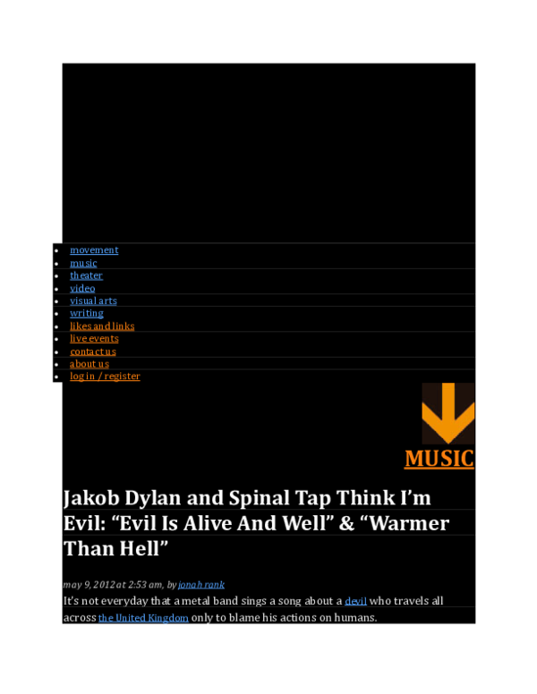 (PDF) Jakob Dylan and Spinal Tap Think I'm Evil: "Evil Is Alive And ...