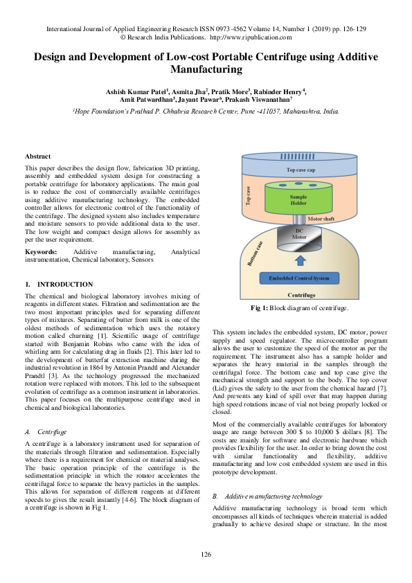 (PDF) Design and Development of Low-cost Portable Centrifuge using ...