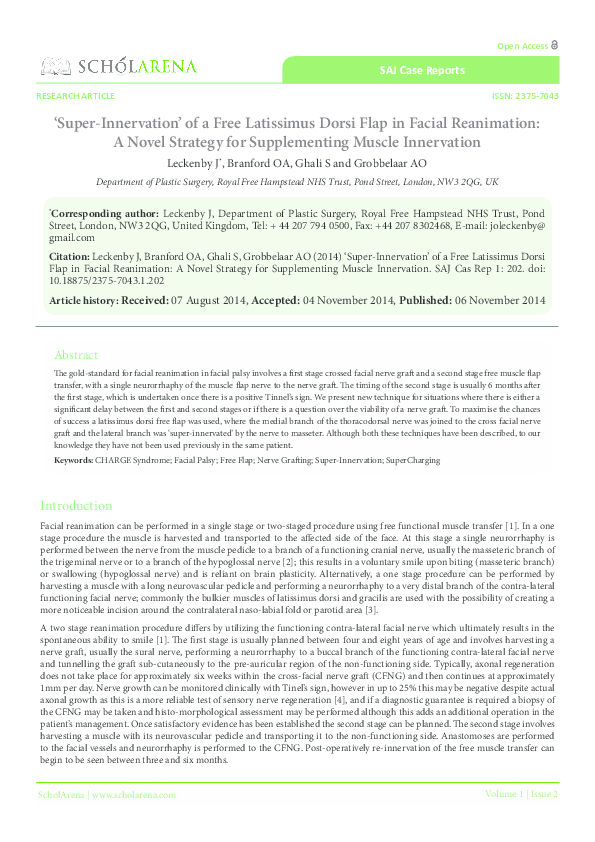 (PDF) Super-Innervation-of-a-Free-Latissimus-Dorsi-Flap-in-Facial ...
