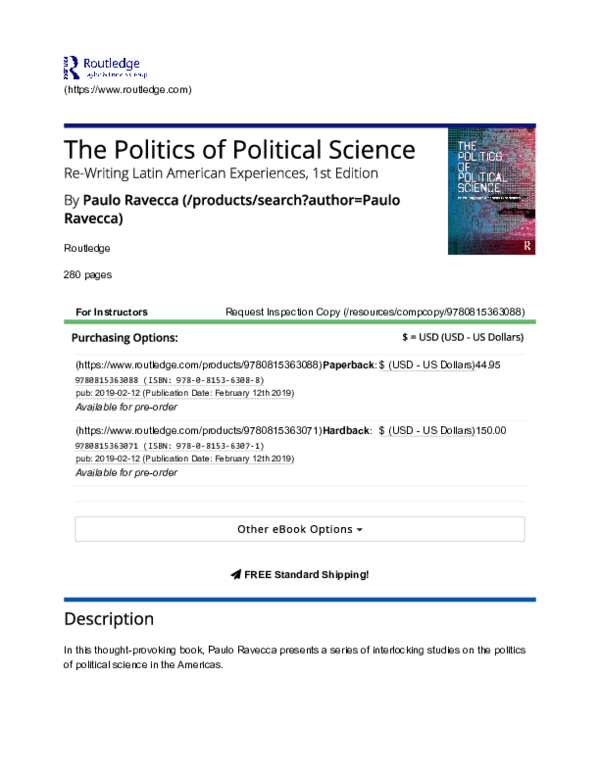 (PDF) The Politics of Political Science: Rewriting Latin American ...