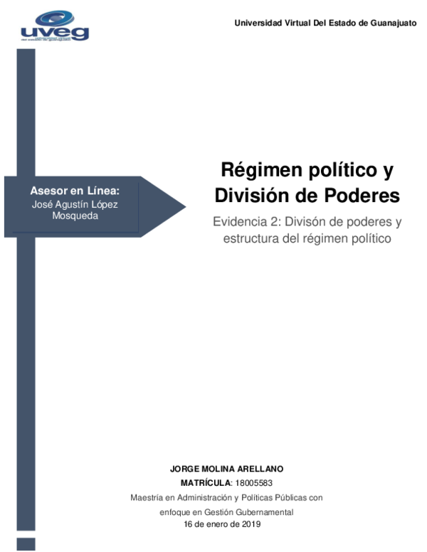 (PDF) División de poderes y estructura del régimen político