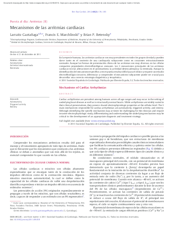 (PDF) Arritmias mecanismos