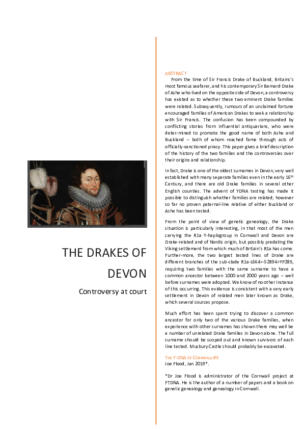 (DOC) The Drakes of Devon: Controversy at court