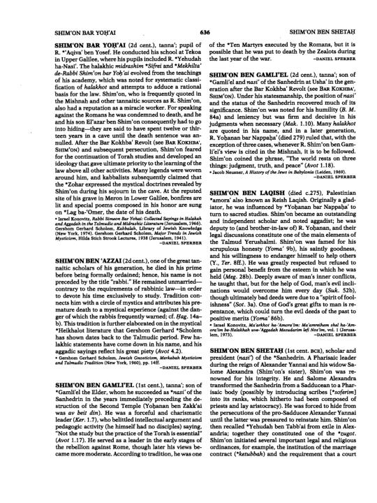 (PDF) Daniel Sperber, “Shimon ben Laqish,” in R.J.Zwi Werblowsky and ...