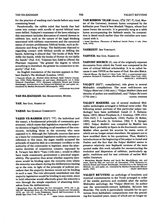 (PDF) Daniel Sperber, “Yalqut,” in R.J.Zwi Werblowsky and Geoffrey ...